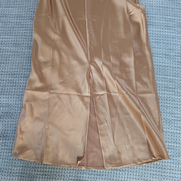Petal & Pup | Dresses | Petal And Pup Satin Midi Slip Dress In Gold ...